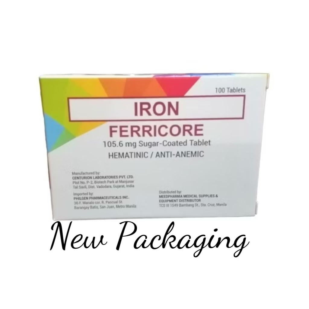 FERRICORE Iron 105.6mg (Equivalent to Ferrous Sulfate 325mg)100Tablet ...