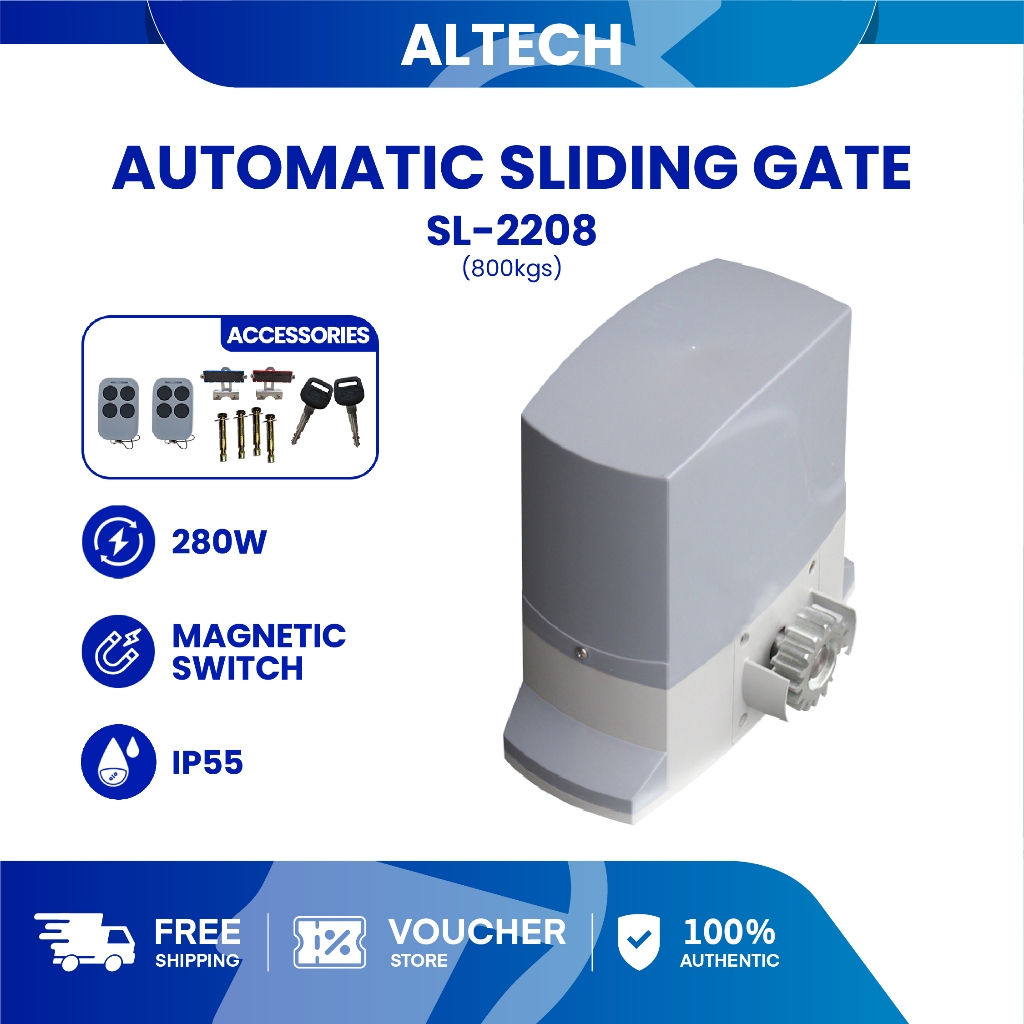 ALTECH 800KG Heavy Duty Automatic Sliding Gate Opener Remote Control SL ...