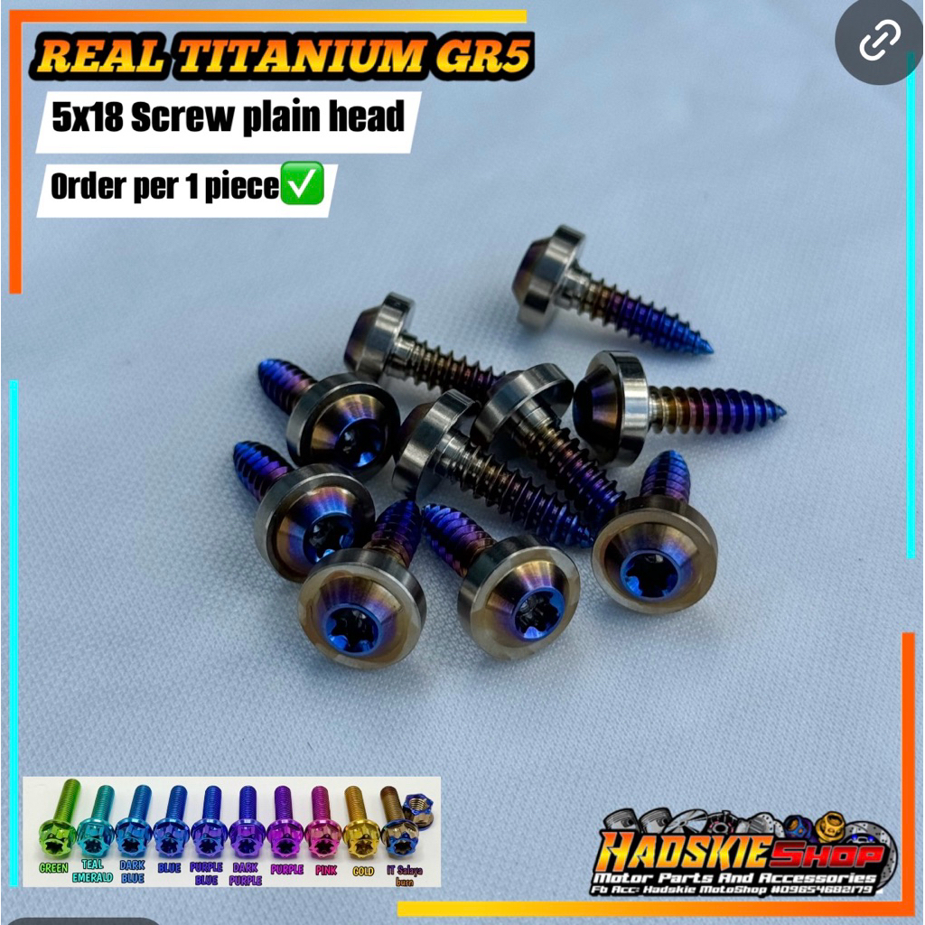REAL TITANIUM GR5 5x18 SCREW FOR BODY BOLTS IT SALAYA BURN LOOK (Sold ...