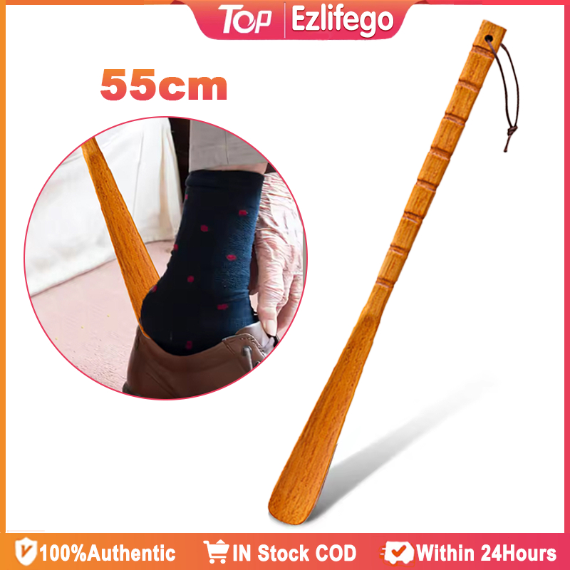 Wooden Long Shoe Horn Portable Lazy Shoe Helper Spoons Hanging Put on ...