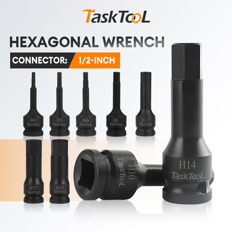 TaskTooL 2 inch Impact Hex Socket Bit Allen Wrench Socket Bit Air ...