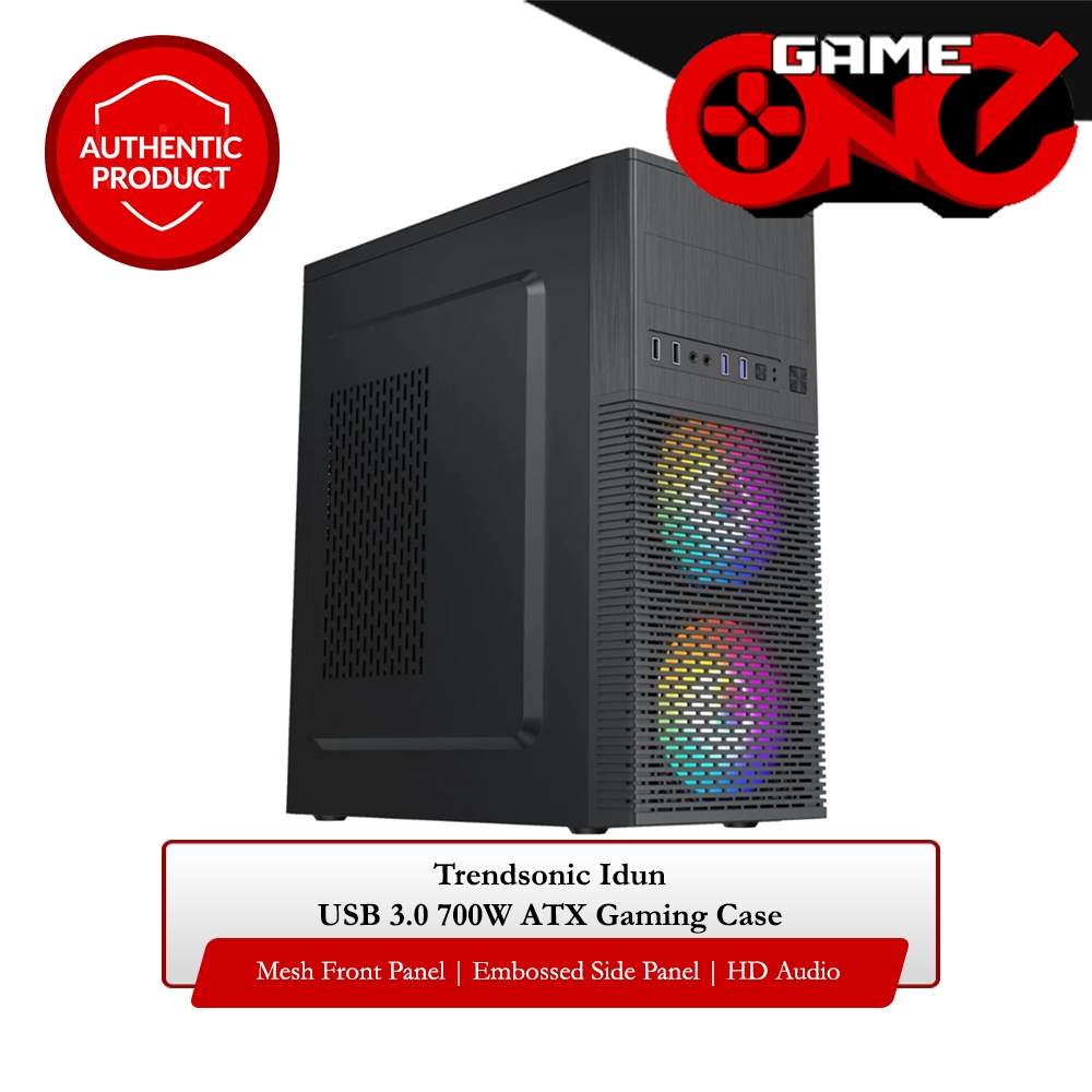 Trendsonic Idun USB 3.0 700W ATX Gaming Case - Black | Shopee Philippines