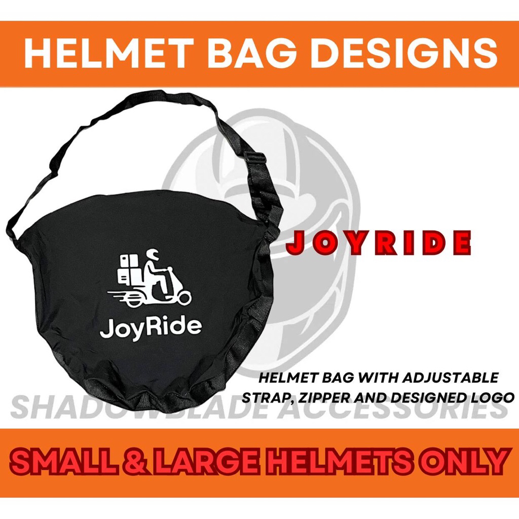 JOYRIDE | PLAIN BLACK HELMET BAG WITH ADJUSTABLE STAP, ZIPPER AND ...