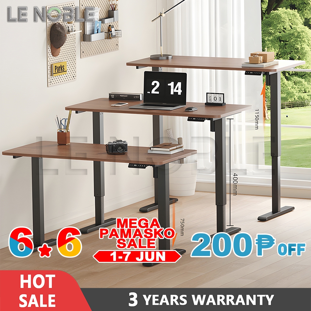 LENOBLE Height Adjustable Ergonomic Desk Automatic Lifting Table Big ...