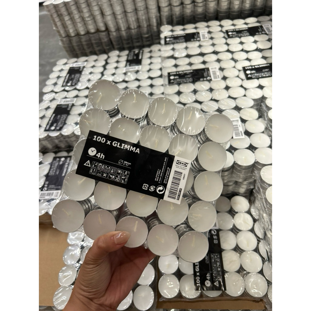 IKEA GLIMMA Unscented Candle in a metal cup 100pcs | Shopee Philippines