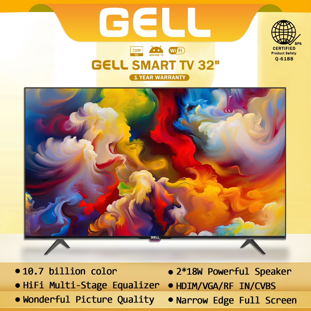 GELL Smart TV 32 Inch & 42 Inch LED TV Flat Screen TV 32 Borderless ...