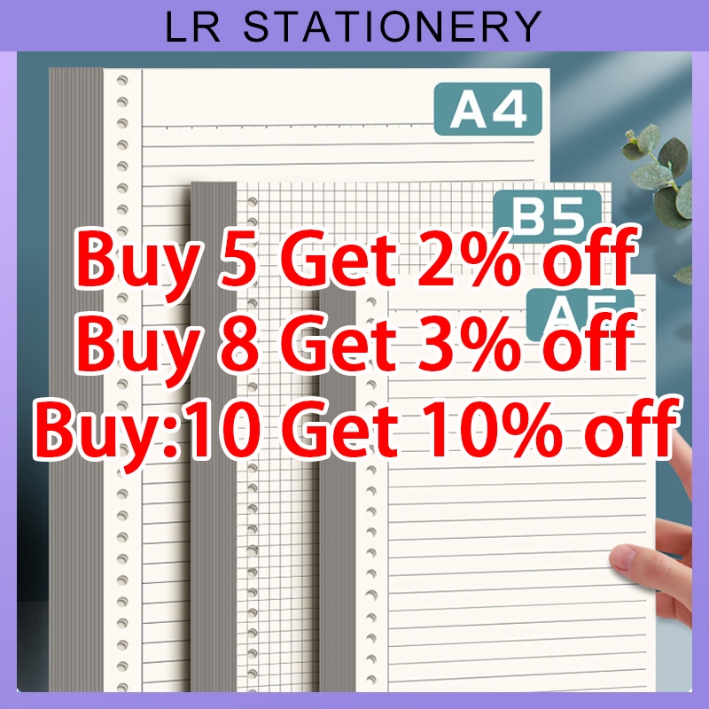 A5/B5/A4 Refill Pages/ Loose Leaf Refill Notebook Removable Refill Papers(60 leaves) W55 ...