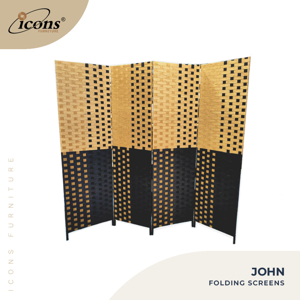ICONS JOHN Folding Screen/Room Divider/Foldable Wooden Partition ...