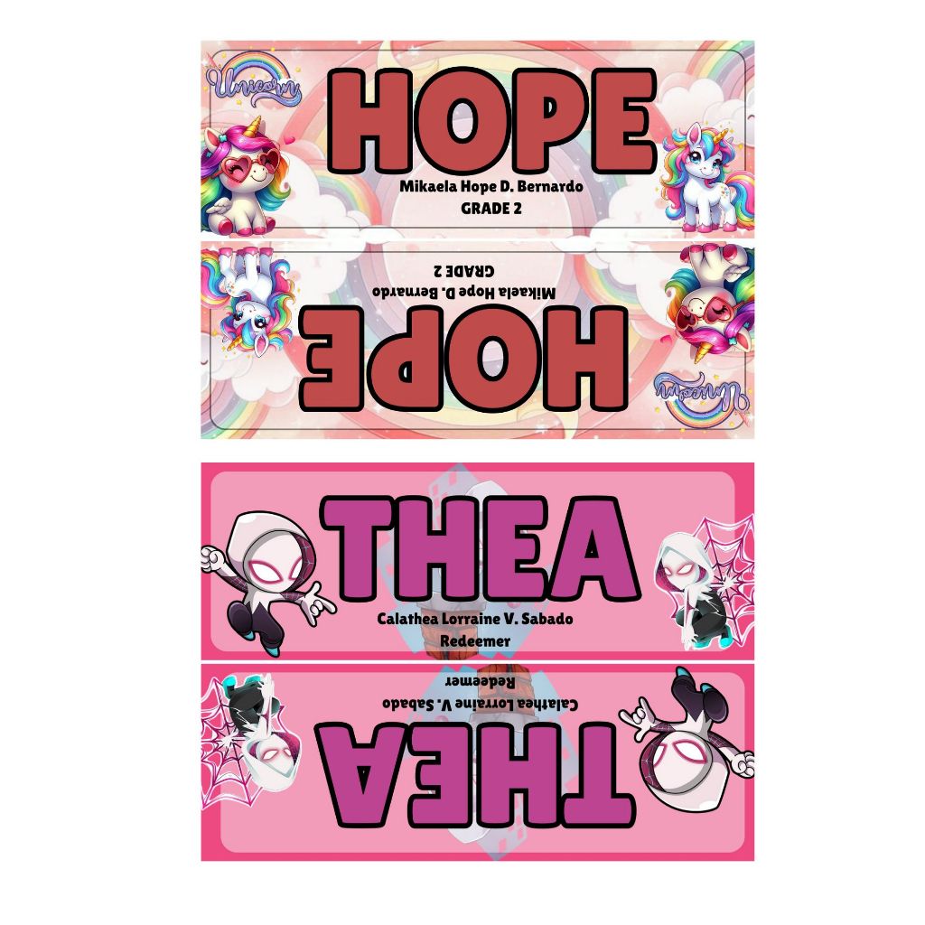 LAMINATED NAME TAG for kids with free laze | Shopee Philippines