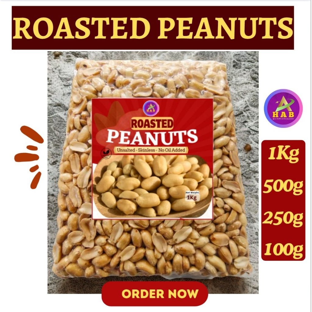 ROASTED/RAW SKINLESS PEANUTS (OIL-FREE, UNSALTED, WHOLE) 250G, 500G ...