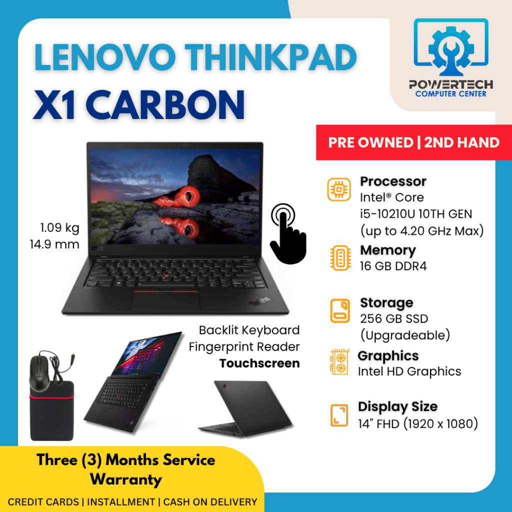 Lenovo X1 Carbon | i5 10th | Touch Thin and Light | School VA Work ...