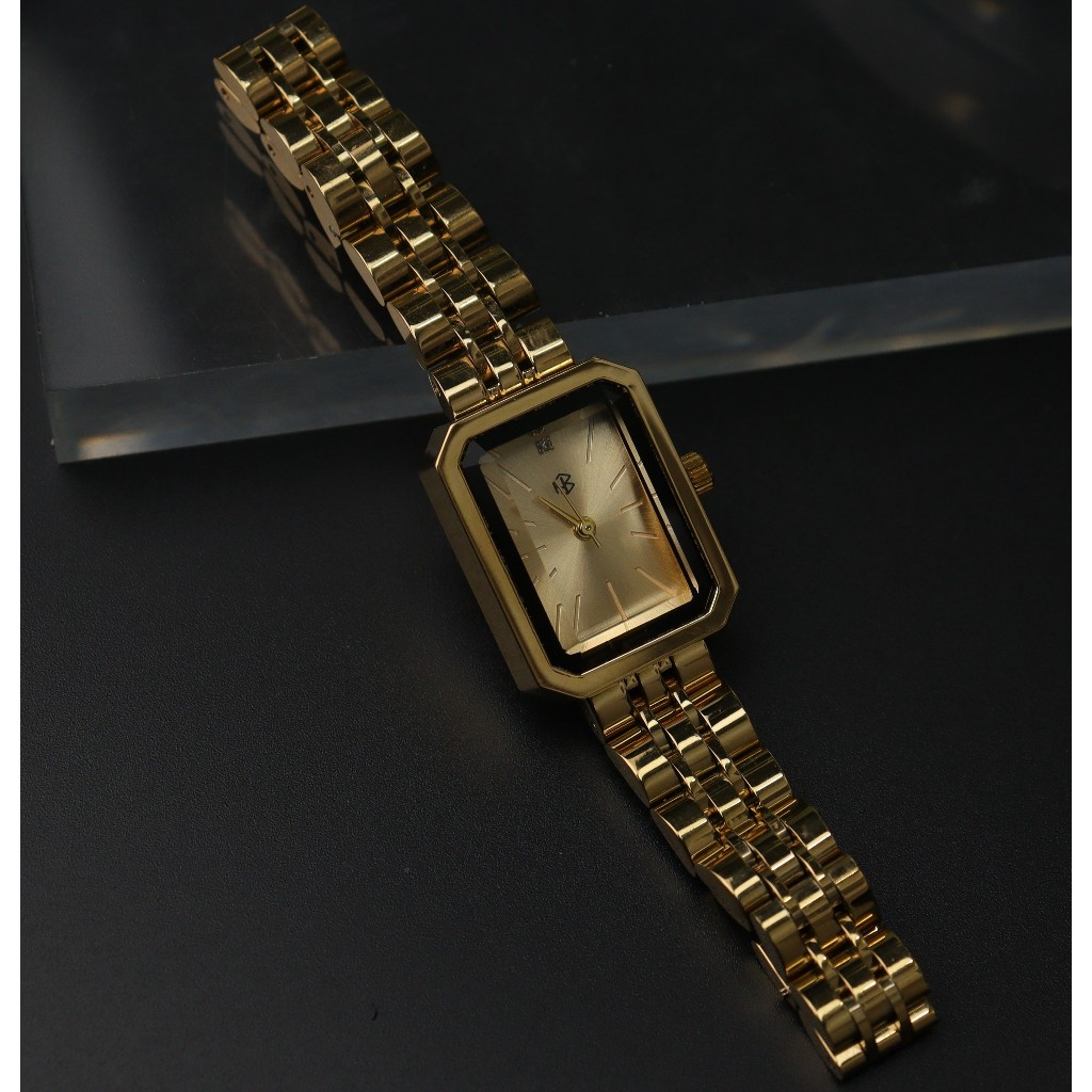 HB Jewelry BRULEE Rectangle Case Fashion Quartz Thin Band Strap Watches ...