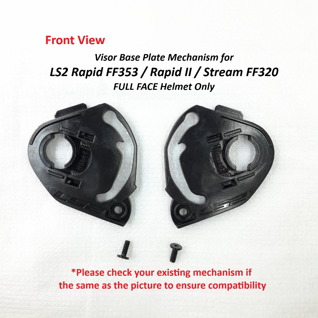 LS2 Rapid FF353 / Rapid II / Stream FF320 Spare Visor Base Plate ...