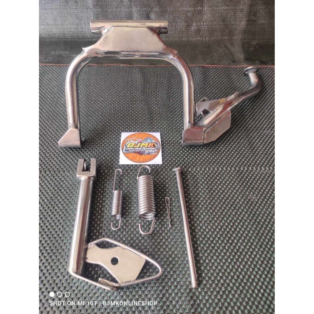 STAINLESS CENTER STAND SIDE STAND FREE EHE FREE SPRING ( NMAX V2 155 ...