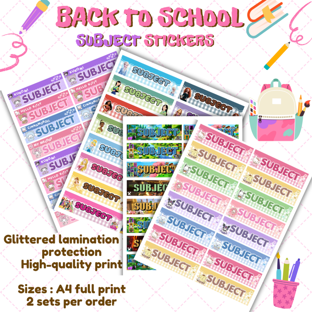 Personalized SUBJECT Sticker Label for School | Shopee Philippines