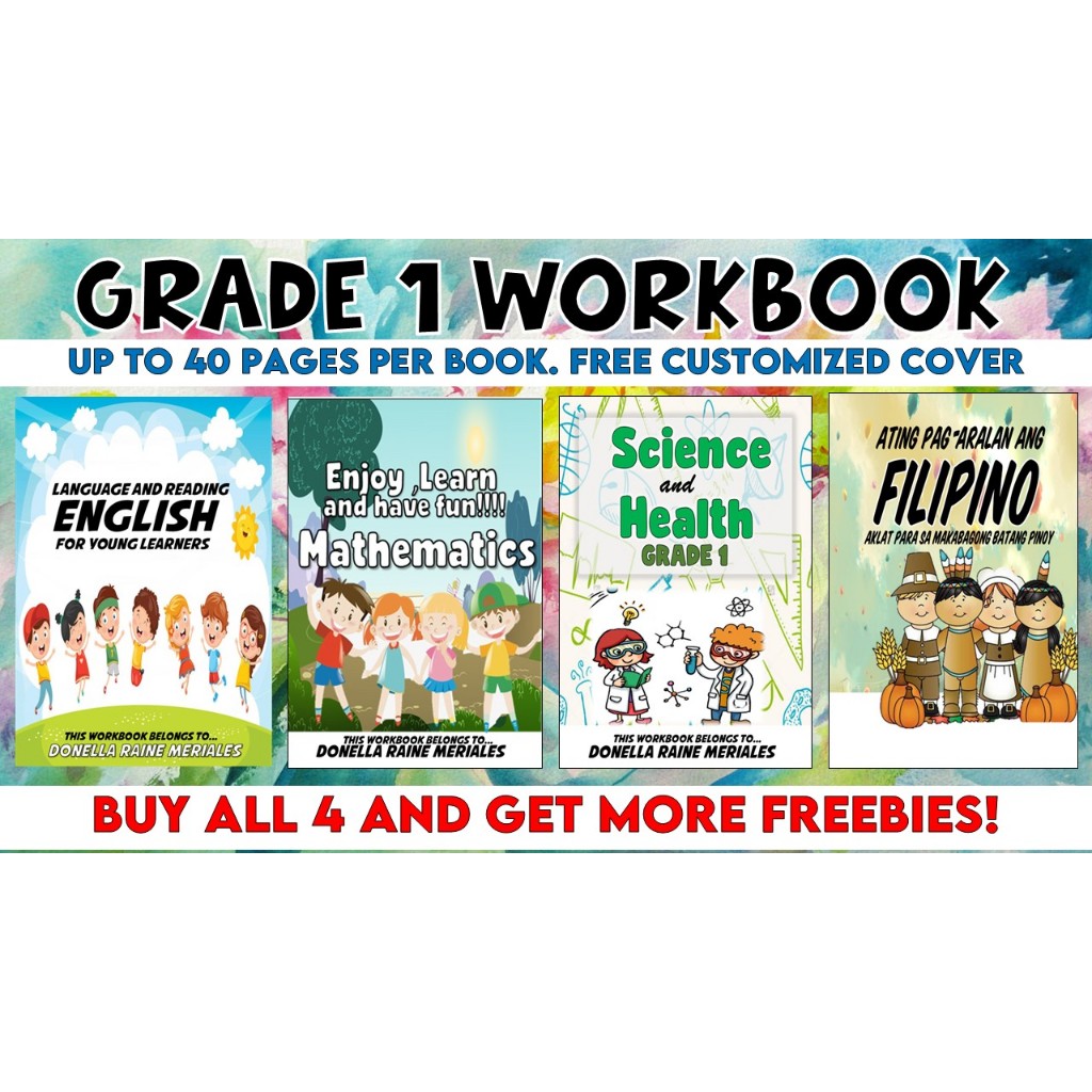 GRADE 1 WORKBOOK SET / ENGLISH / MATH / SCIENCE / FILIPINO / FREE ...