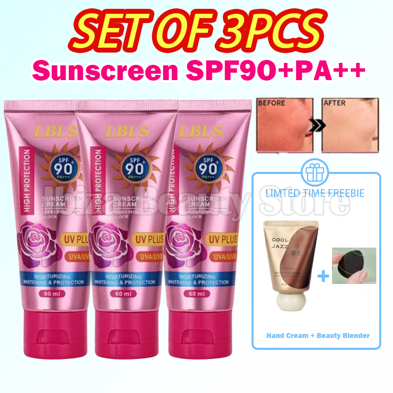 （SET FOR 3）Original Rose SPF90+++ Sunscreen Cream High Protection UV PLUS Skincare Whitening ...