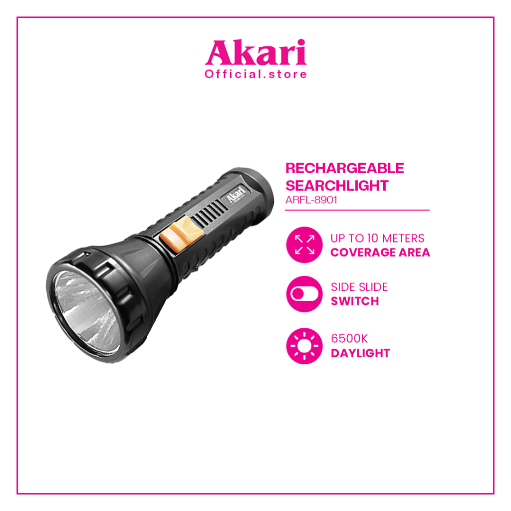 Akari LED Rechargeable Flashlight (ARFL-8901) | Shopee Philippines