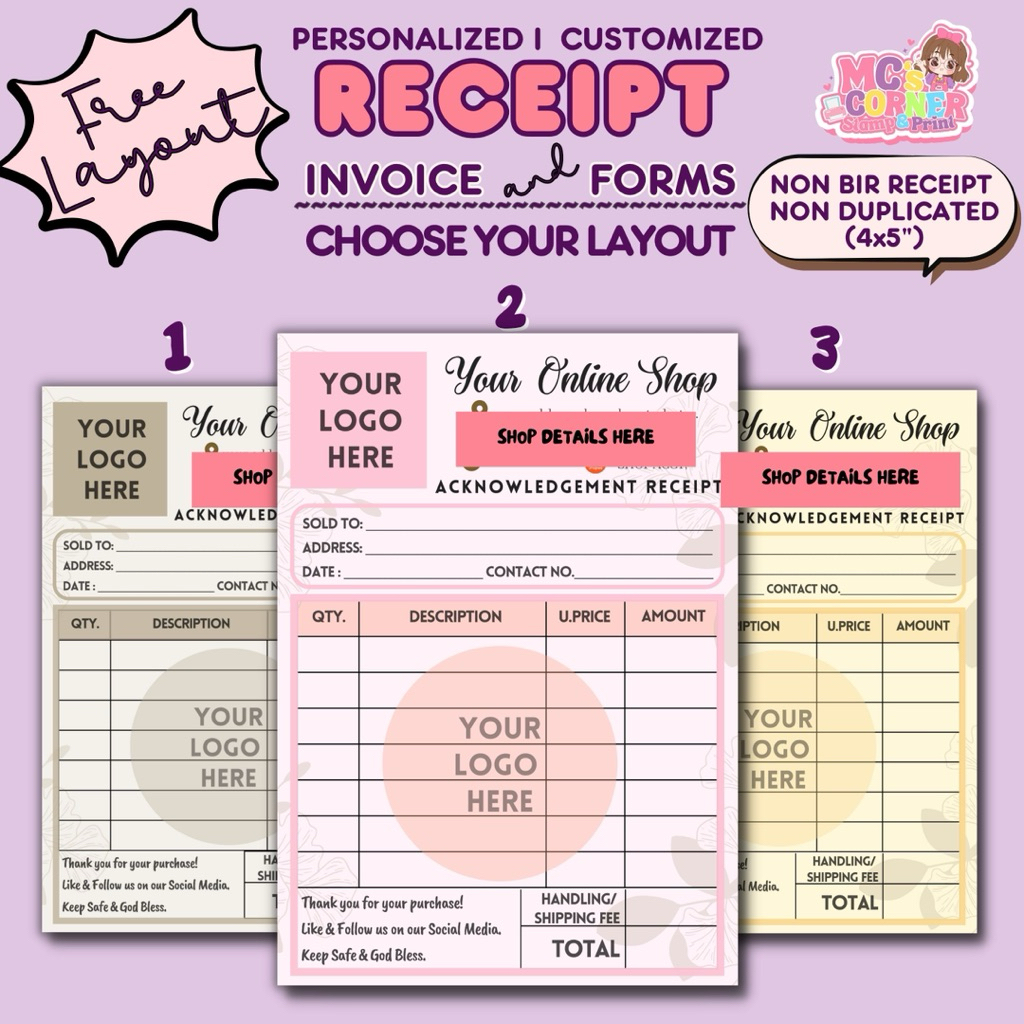 PERSONALIZED RECEIPT | INVOICE | Shopee Philippines