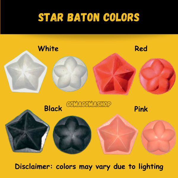 Gomagomashop Star Baton Ultra thin for Majorette twirl rubber and with ...