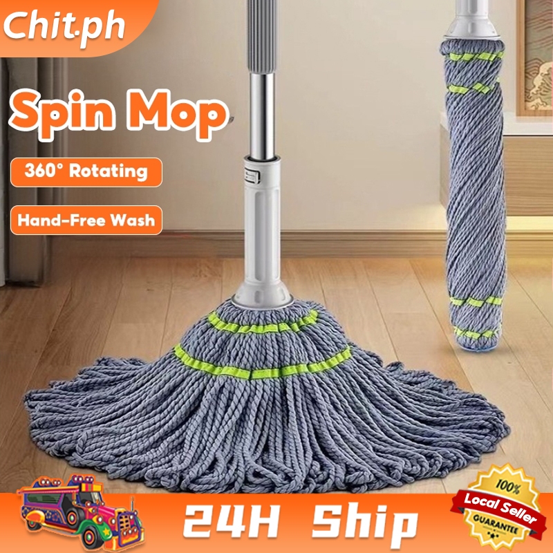 CHIT 360° Rotating Spin Mop Hand-Free Wash Floor Mop Absorbs Water And ...