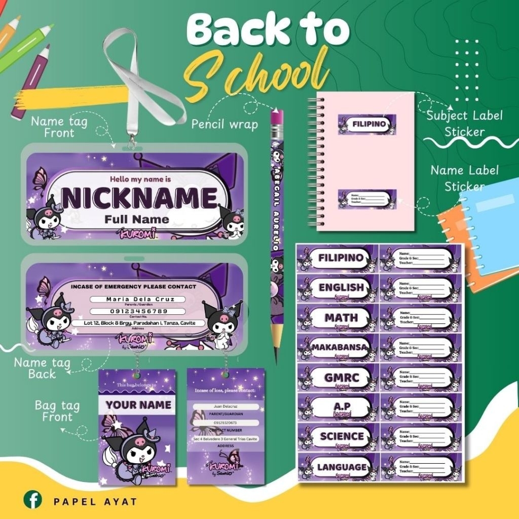 Subject Labels Notebook Labels Stickers | Shopee Philippines