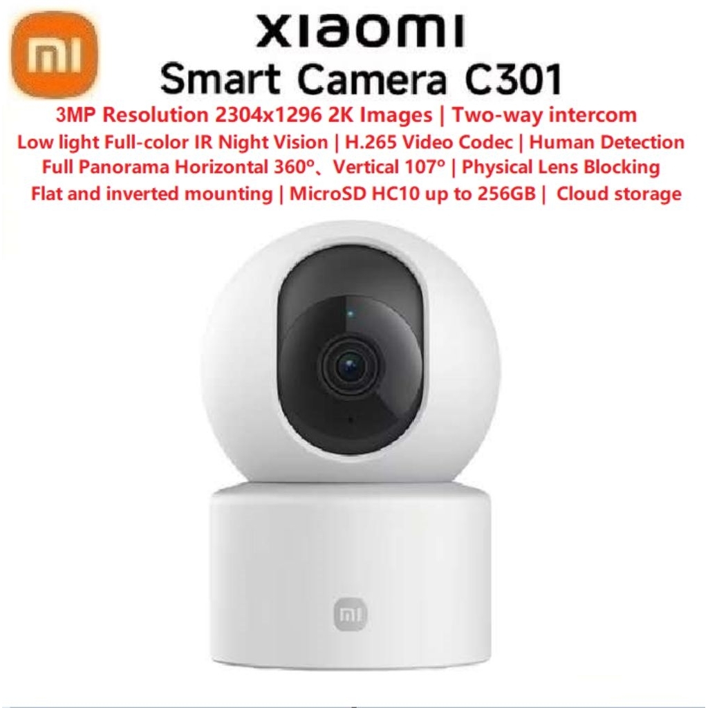 Xiaomi Mi Smart Camera C301 360 Panorama Home Security IP Cam CCTV | Shopee Philippines