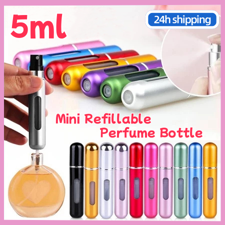 5ml Portable Mini Refillable Perfume Bottle With Spray Scent Pump Empty ...