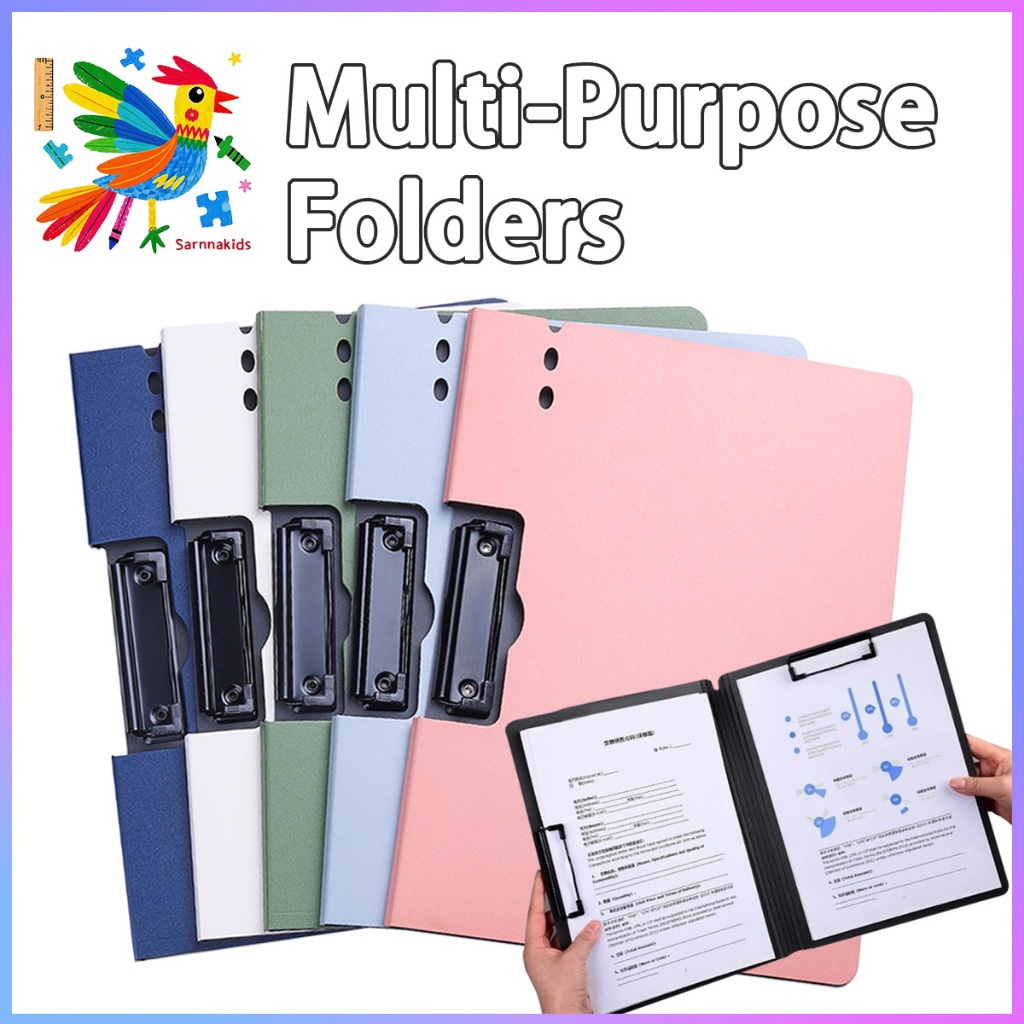 【COD】A4 Large Clipboard Long With Cover File Folder Organizer Office ...