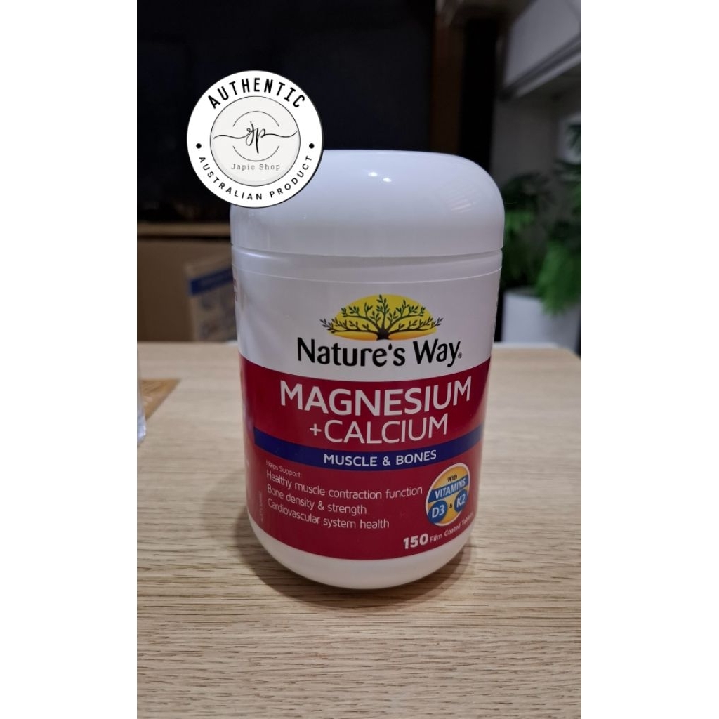 Natures Way Magnesium + Calcium muscles & bones (150 tablets) | Shopee ...
