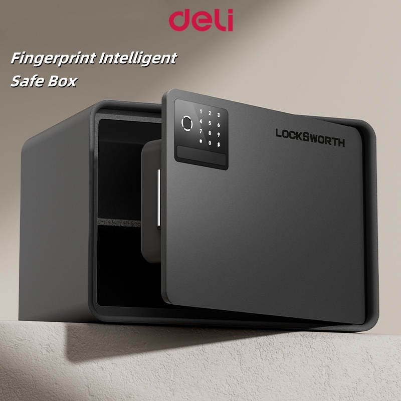 DELI X LOCKSWORTH Fingerprint Cash Box Safe Deposit Box Money Box With ...