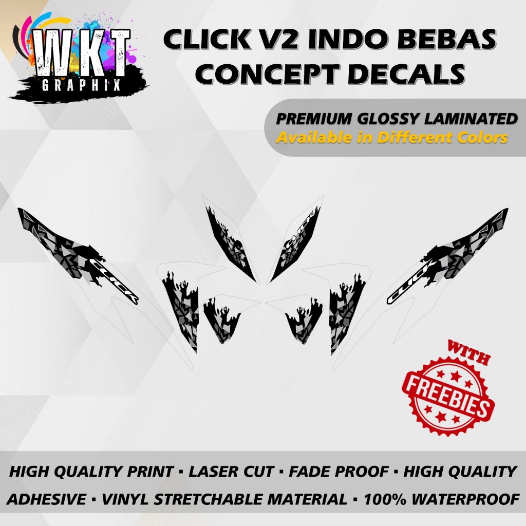HONDA CLICK V2 INDO BEBAS CONCEPT DECALS STICKER (WATERPROOF, LAMINATED ...