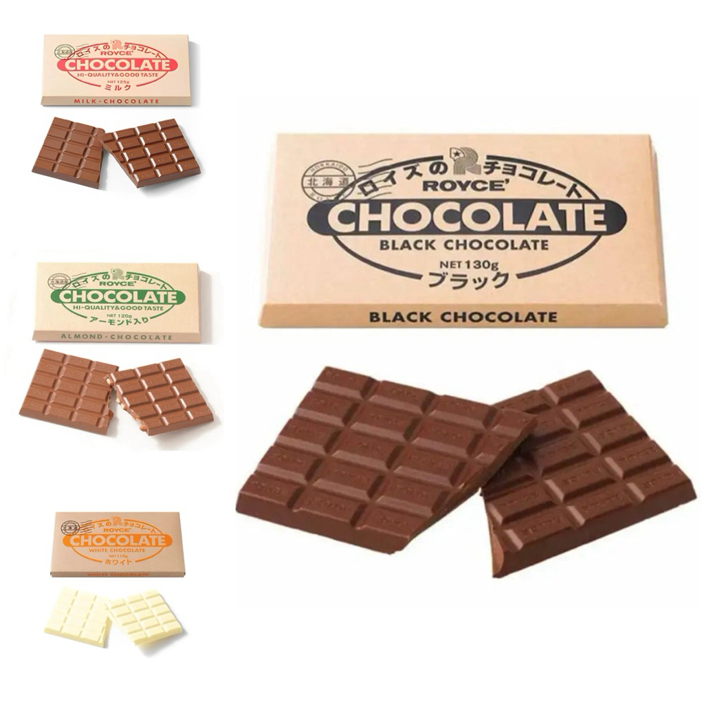 ROYCE Japan Chocolate Bar Series (Milk/Almond/Black/White) 1 Bar ...