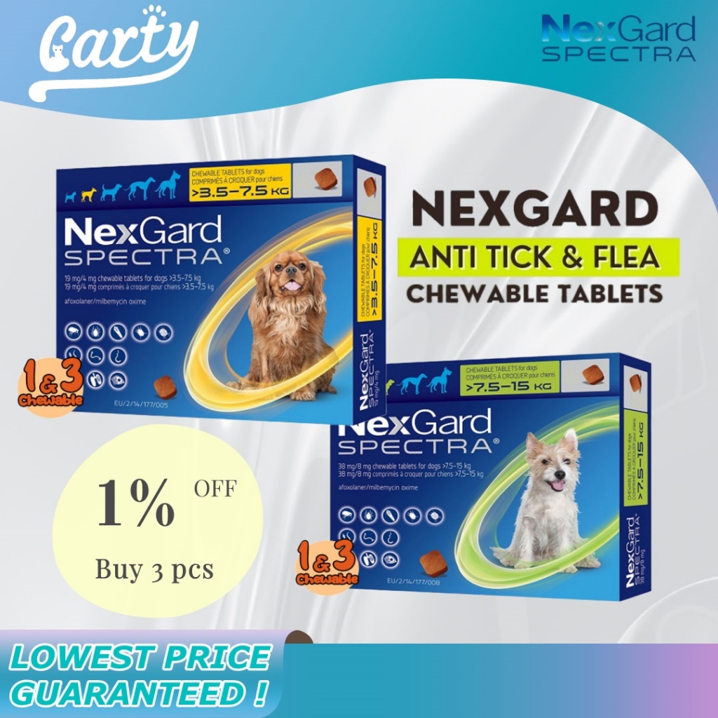 Nexgard Spectra Anti Tick & Flea with FREE Sticker for DOGS by BI Meds ...