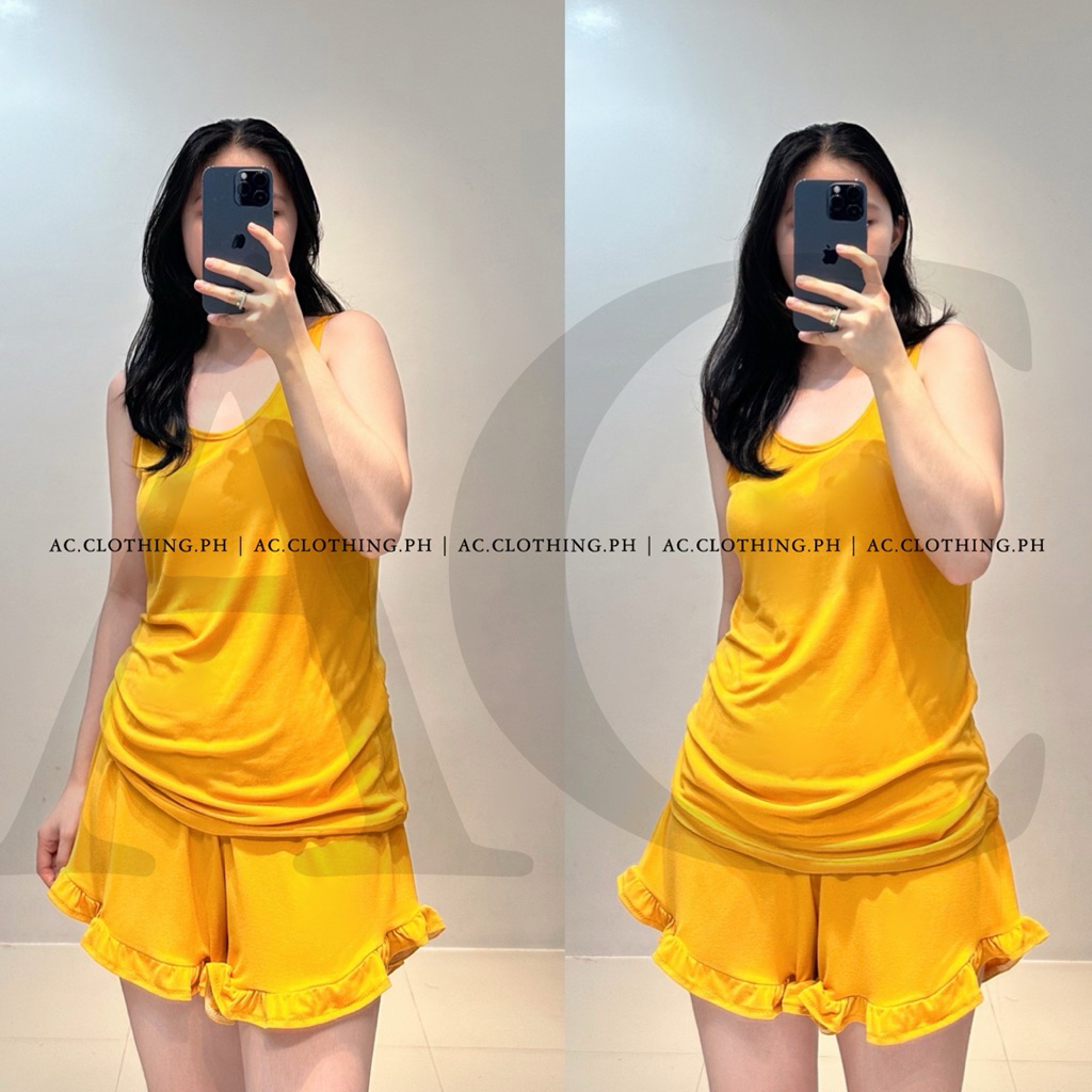 Plain sando ruffled short terno | Shopee Philippines