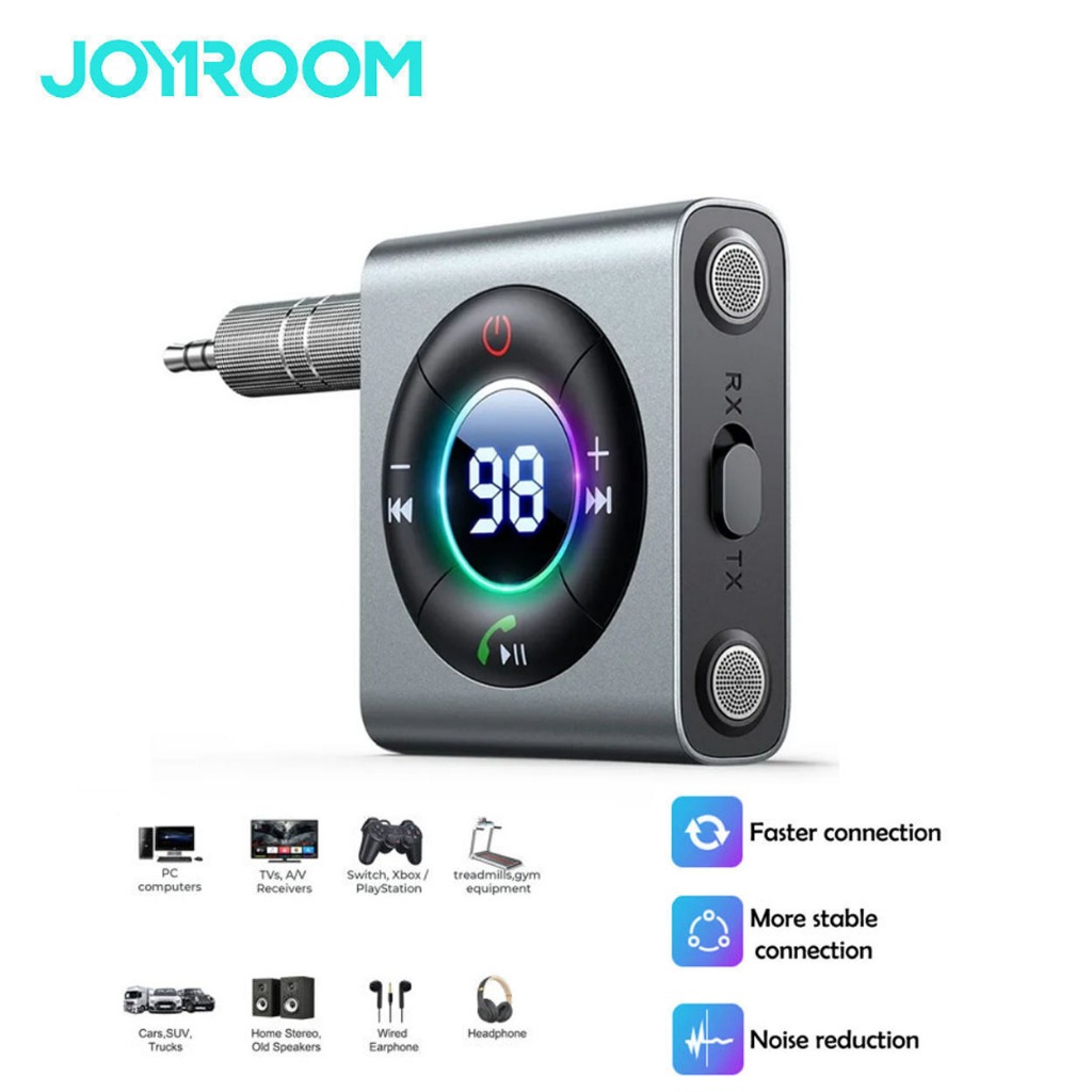 Joyroom Bluetooth 5.3 AUX Adapter Transmitter Receiver 2 in 1 Enhanced ...