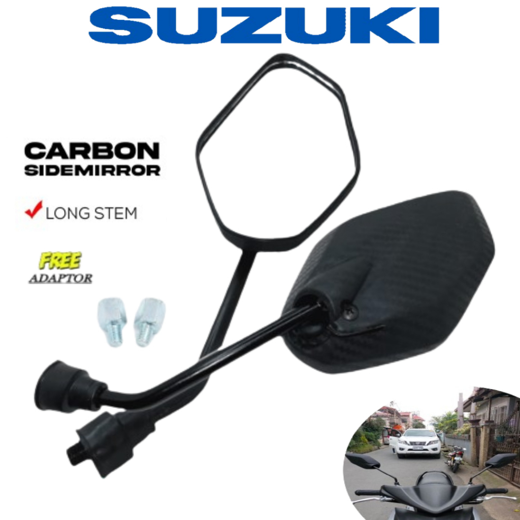 SUZUKI Smash 115 - SIDE MIRROR LONG STEM CARBON / DAHON TYPE / GOOD ...