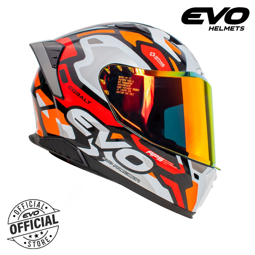 EVO GX-1 Cobalt Full Face Dual Visor Helmet Motorcycle With Free Clear ...