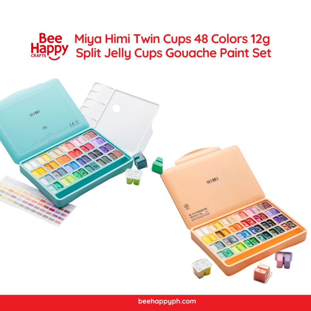 Miya Himi Twin Cups 48 Colors 12g Split Jelly Cups Gouache Paint Set ...