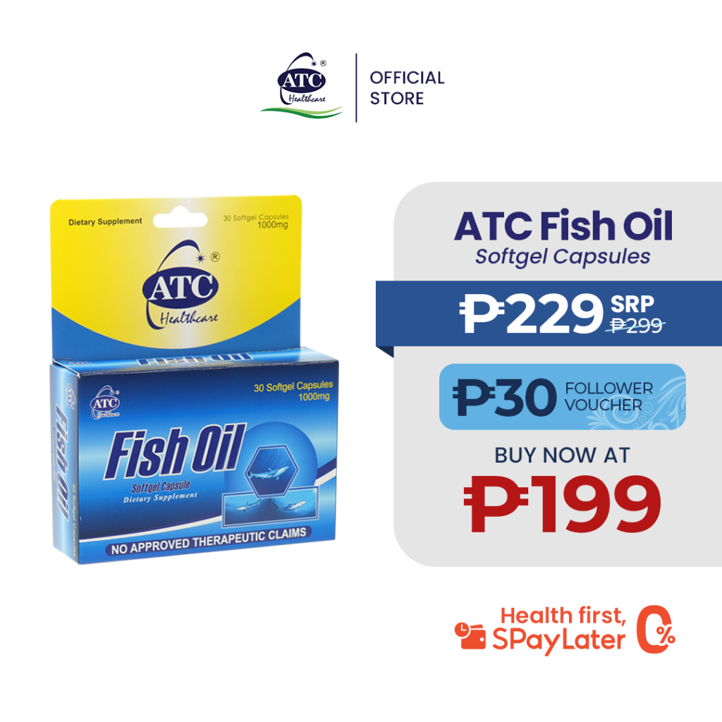 ATC Fish Oil 30's Omega 3 Health Supplements High Purity Soft Capsules ...