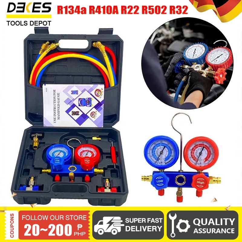 R134a Car Aircon Manifold Gauge Freon Pressure Gauge AC Manifold Gauge ...