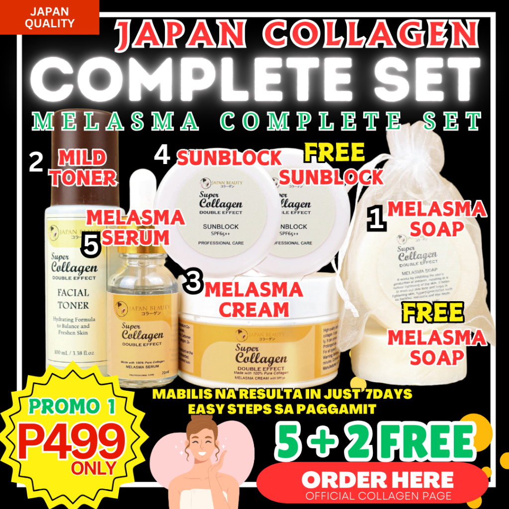 COMPLETE MELASMA SET COLLAGEN JAPAN 5+2FREE | Shopee Philippines