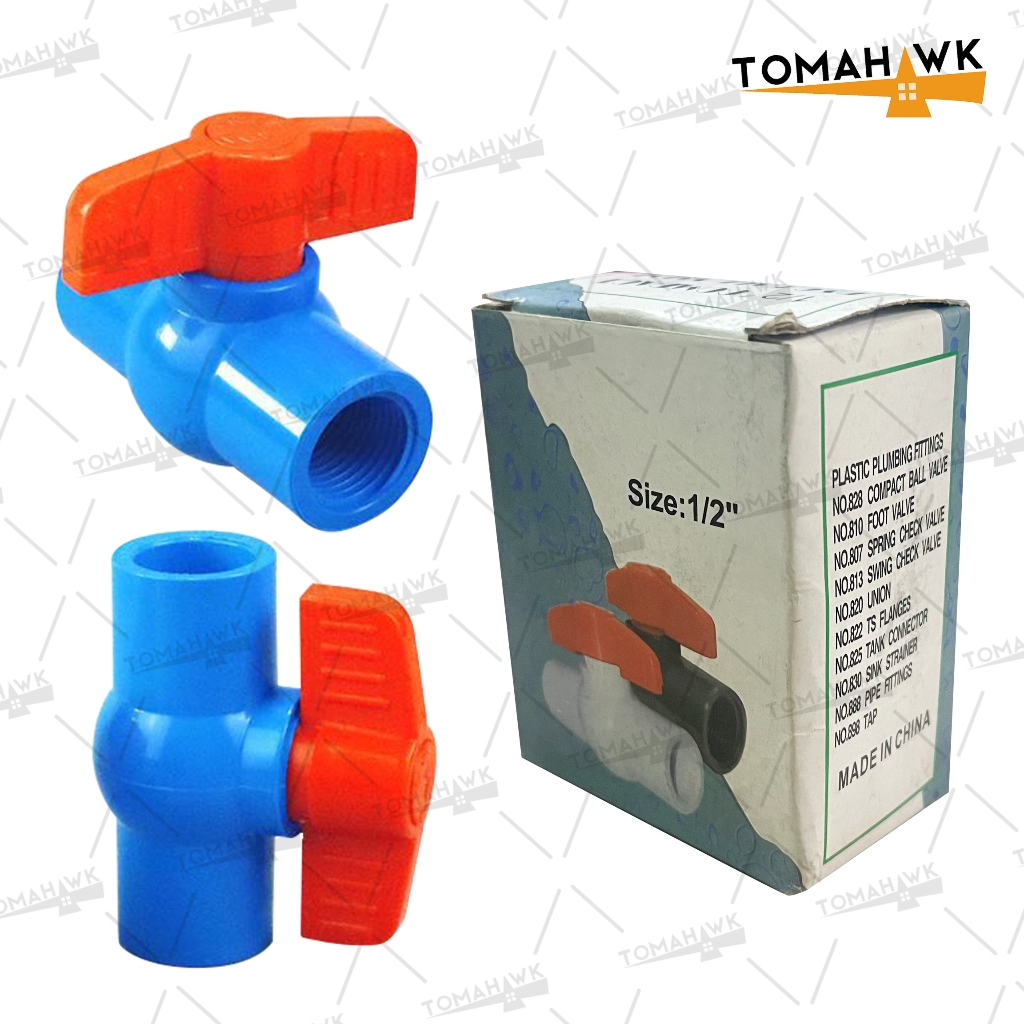 TOMAHAWK 2" PVC WATER PIPE PLASTIC BALL VALVE WATER STOP SWITCH WATER ...