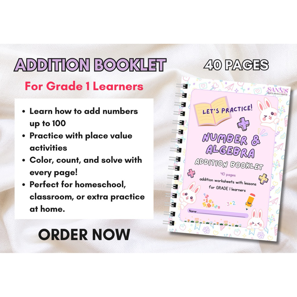 Addition Booklet for Grade 1 – Math Practice for Kids (40 pages ...