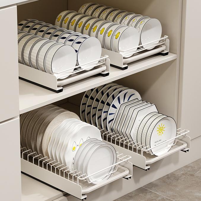 Expandable and Pull Out Dish Rack Spice Rack Kitchen Cabinet Sliding ...