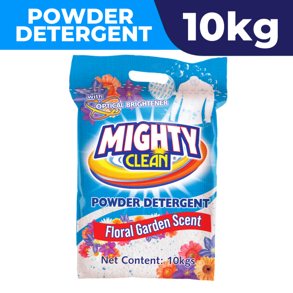 10 KILOS Mighty Clean Detergent Powder Floral Garden Scent With Optical ...