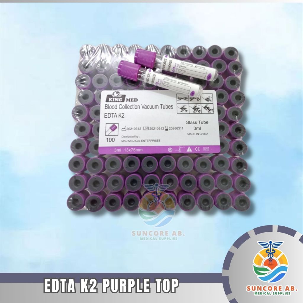 KINGMED BLOOD COLLECTION VACUUM TUBES EDTA K2 (PURPLE TOP) | Shopee ...