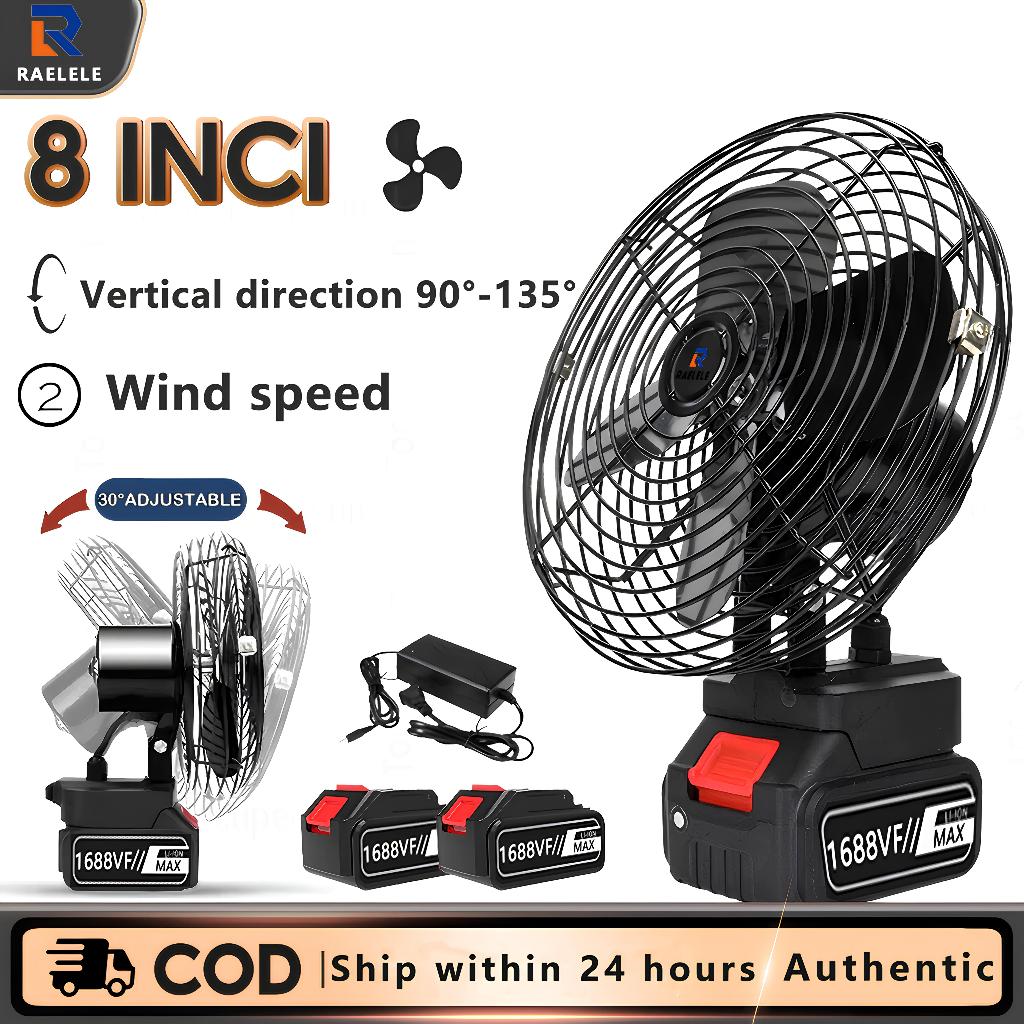 Cordless Fan - 8 inch Rechargeable Fan - 90°~135° Adjustable angle High ...