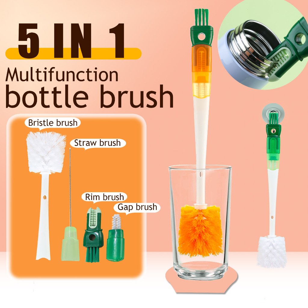 SurpLuck 5 In 1 Bottle Gap Cleaner Brush Detachable Scrubber Cup ...