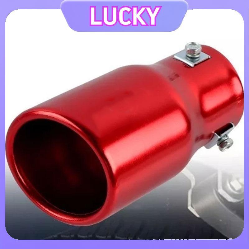 Universal Aluminum Round Red Car Exhaust Muffler Tip Tailpipe ...
